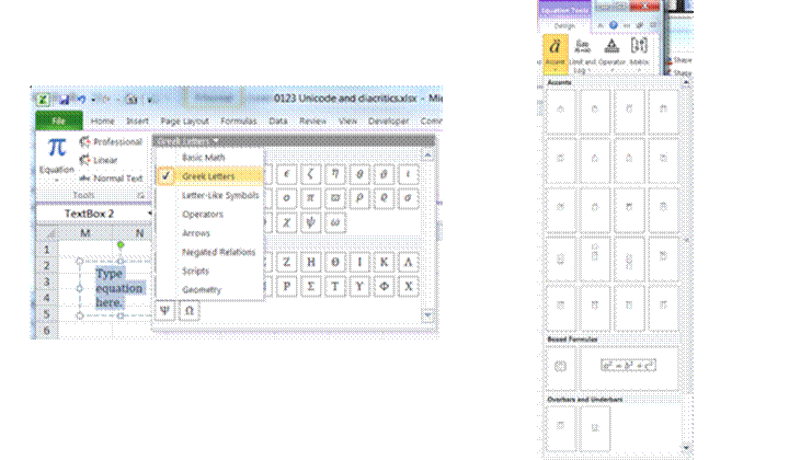 Unicode and diacritic characters